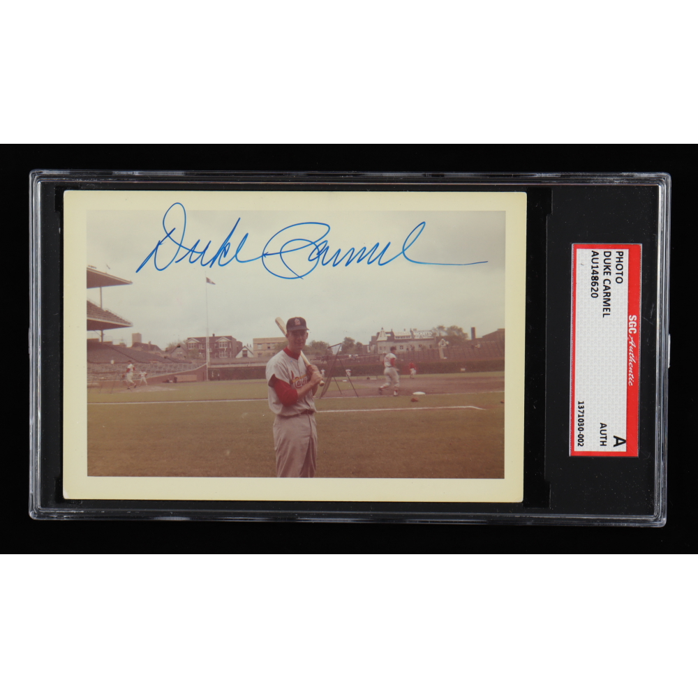 Duke Carmel Signed Cardinals 3.5x5 Photo (SGC) | Pristine Auction