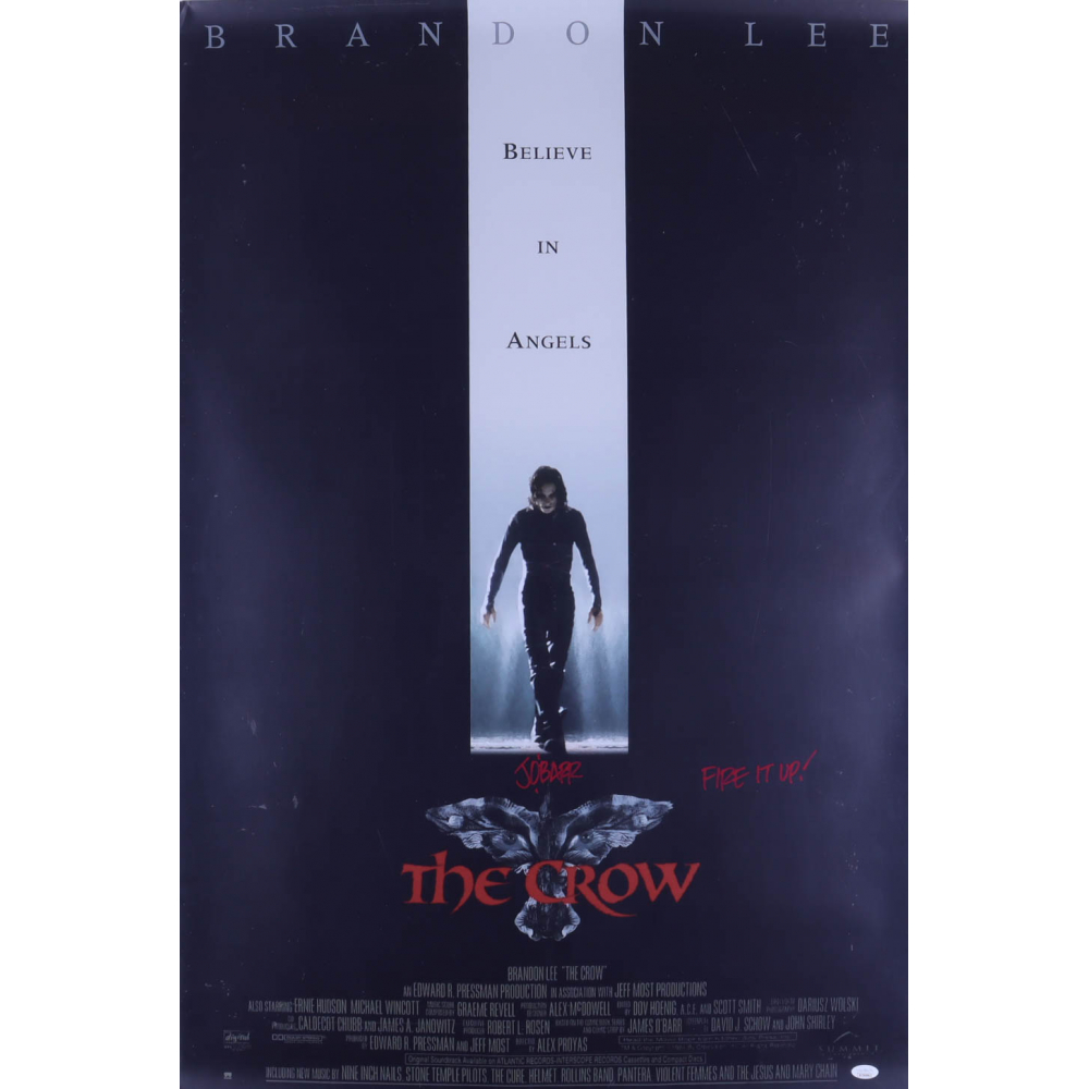 James O'Barr Signed "The Crow" 27x40 Movie Poster Inscribed "Fire It Up ...