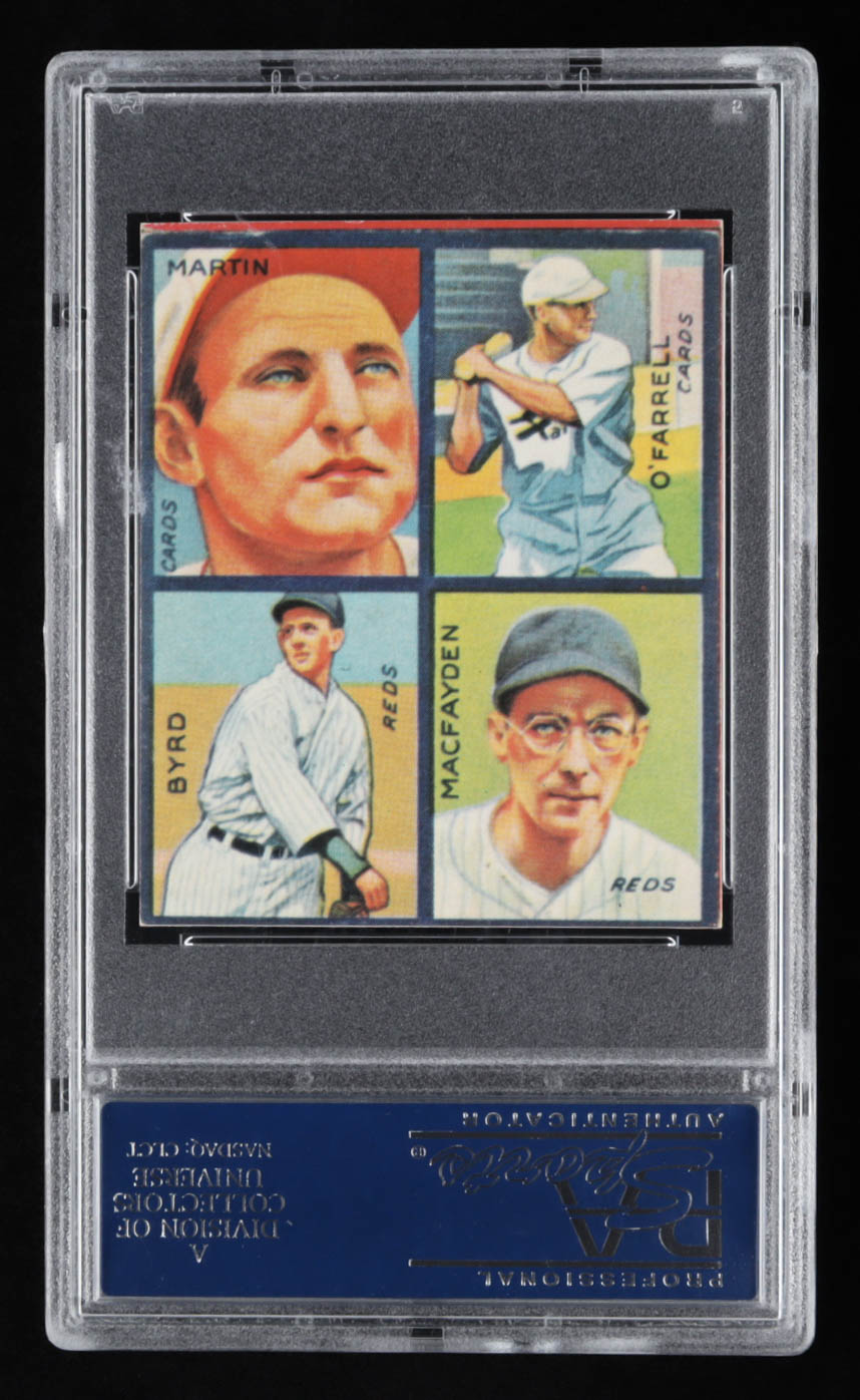 Bob O'Farrell Signed 1935 Goudey 4-in-1 '85 Reprints #22-4 Pepper ...