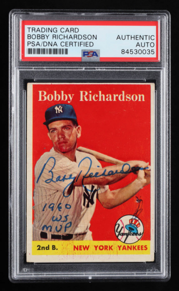 Bobby Richardson Signed 1958 Topps #101A Inscribed "1960 WS MVP" (PSA ...