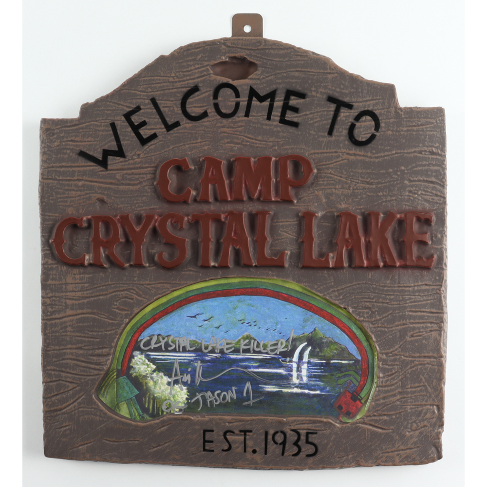 Ari Lehman Signed "Friday the 13th" Welcome to Camp Crystal Lake Sign ...