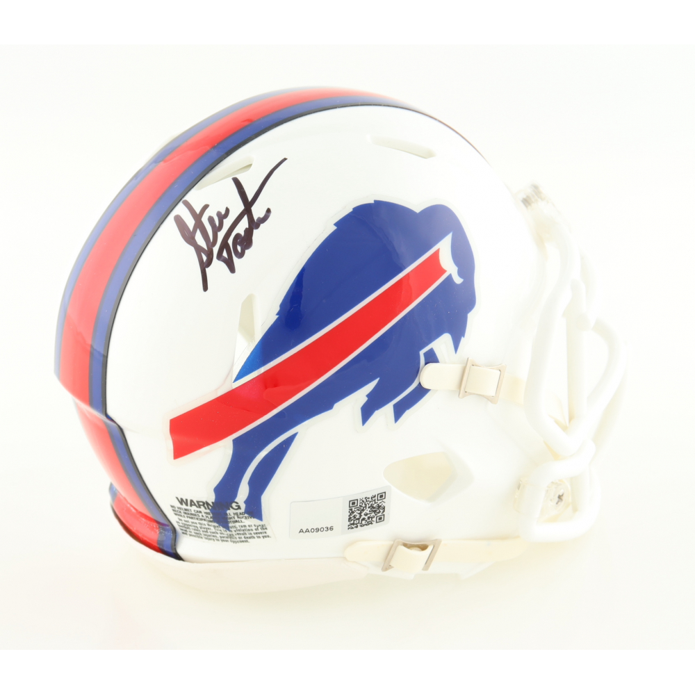 Steve Tasker Signed Bills Speed Mini Helmet (TSE) | Pristine Auction