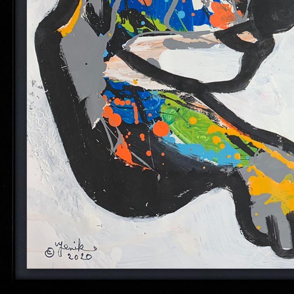 Jenik Cook Signed "Untitled" 26x32 Custom Framed Original Painting (PA ...