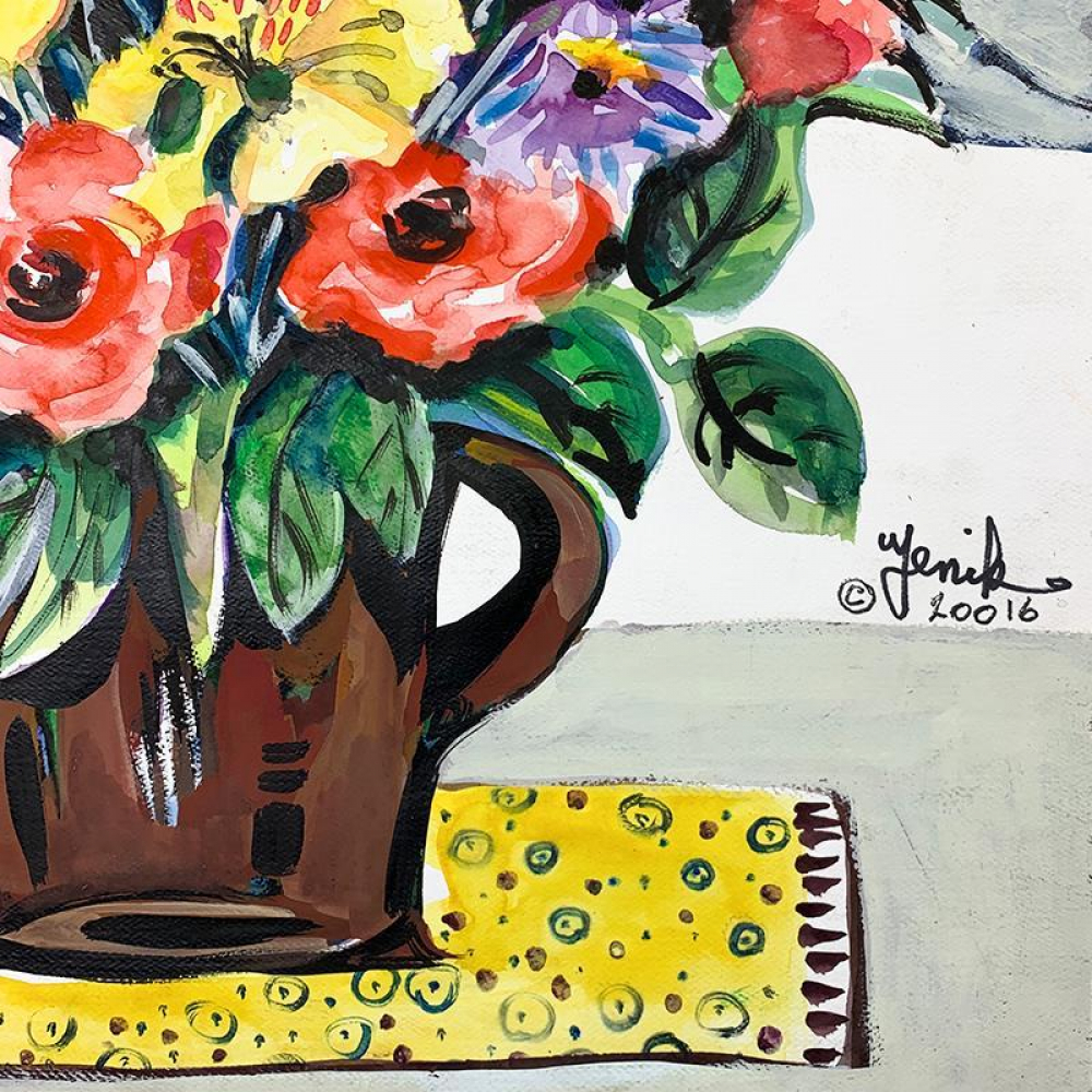 "Untitled" 23x29 Custom Framed Original Acrylic Painting by Jenik Cook ...