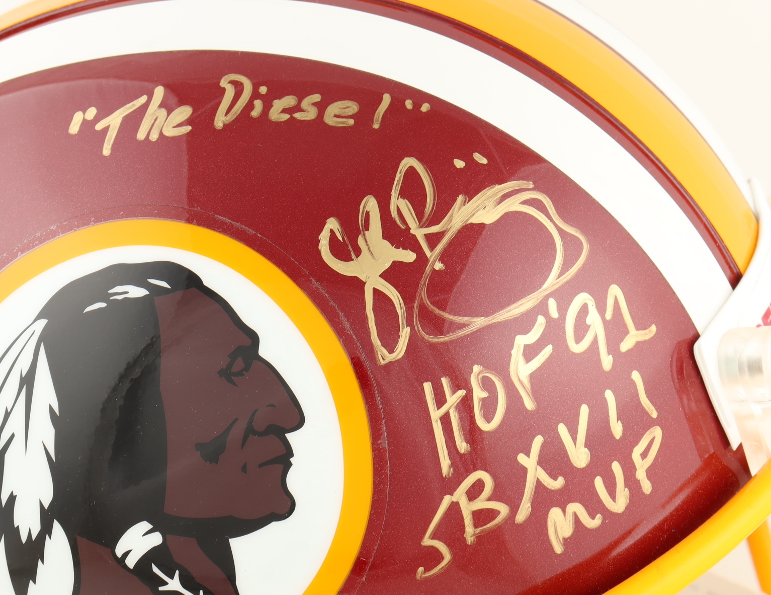 John Riggins Signed Redskins Full-Size Helmet with Multiple ...