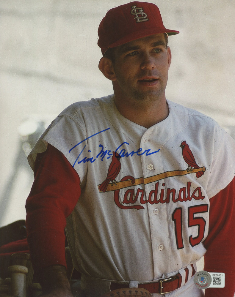 Tim McCarver Signed Cardinals 8x10 Photo (Beckett) | Pristine Auction