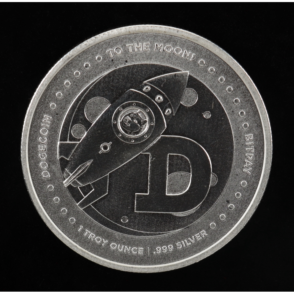 1 oz. .999 Fine Silver Bullion Round - Dogecoin | Pristine Auction