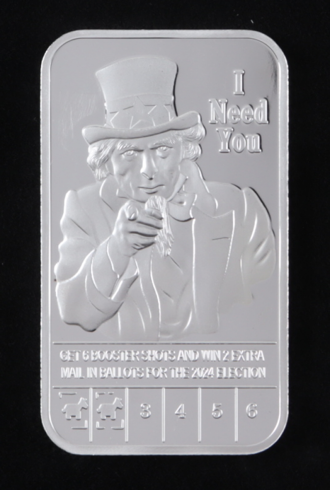 1 Troy Ounce .999 Uncle Sam Silver Bullion Bar | Pristine Auction