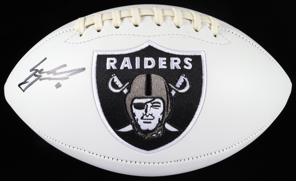 Sebastian Janikowski Signed Raiders Logo Football (JSA) | Pristine Auction