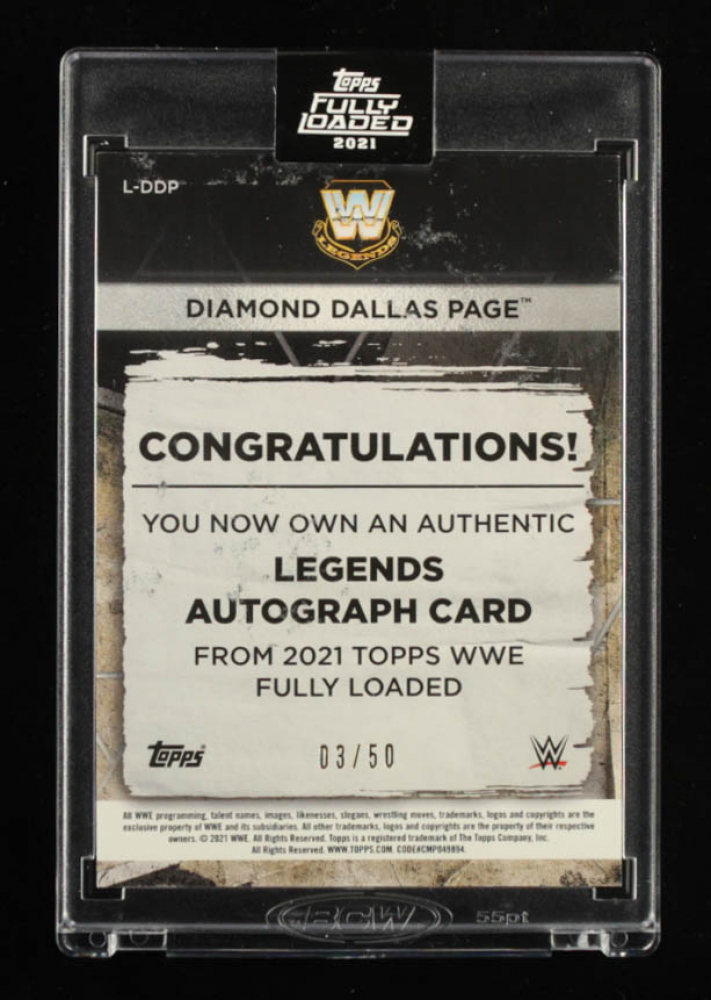 Diamond Dallas Page 2021 Topps WWE Fully Loaded Legends Autographs Onyx ...