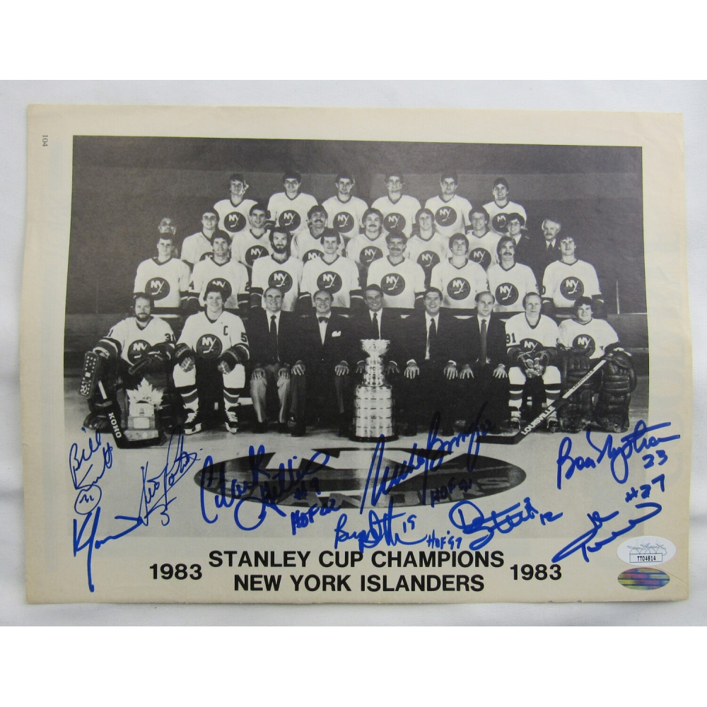 1983 Islanders 8x10 Magazine Cover Signed By (9) with Billy Smith, Ken ...