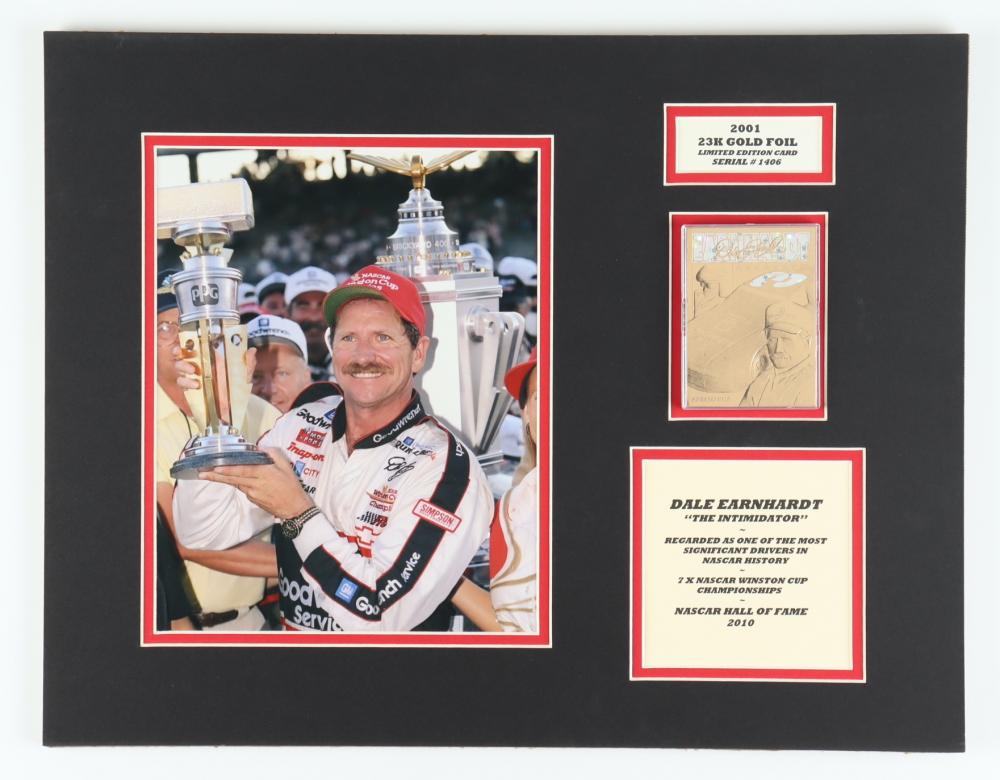 Dale Earnhardt 14x18 Custom Matted 2001 Gold Collectibles 23Kt Gold ...