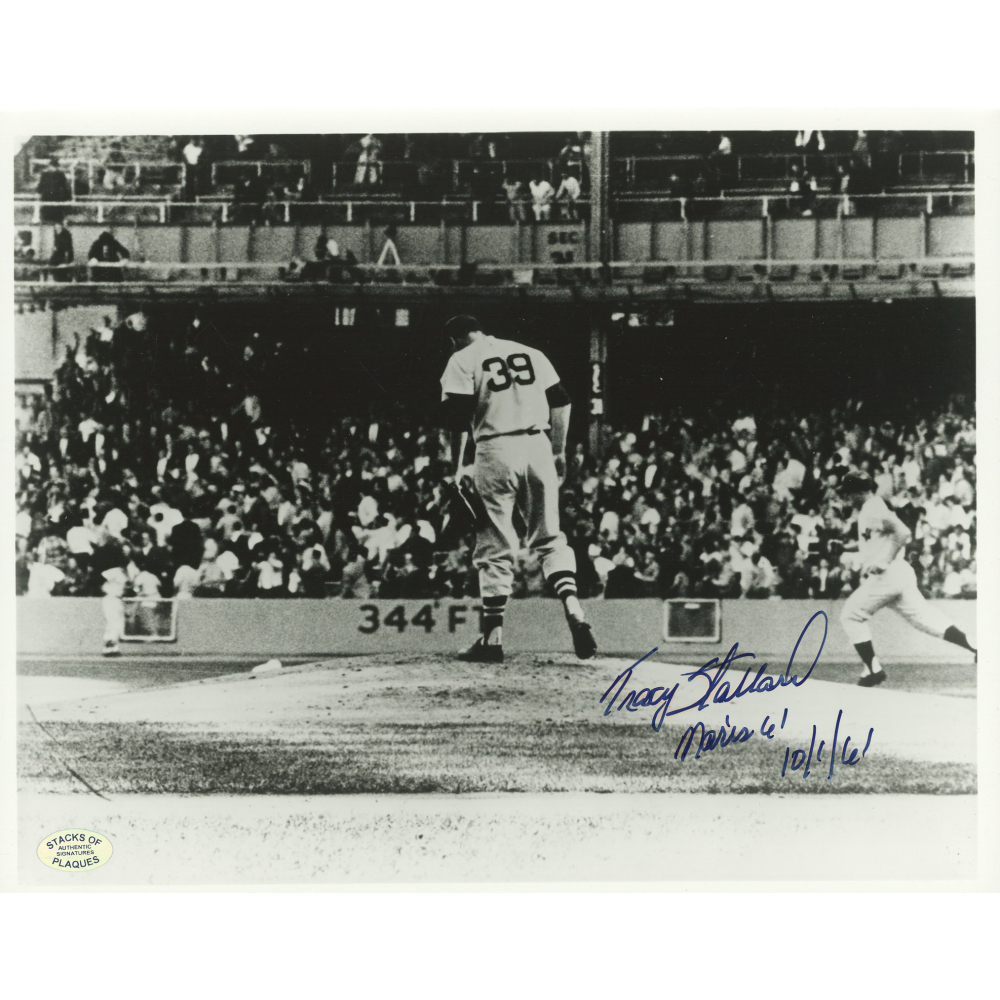 Tracy Stallard Signed Red Sox 8x10 Photo Inscribed "Maris 61" & "10/1 ...