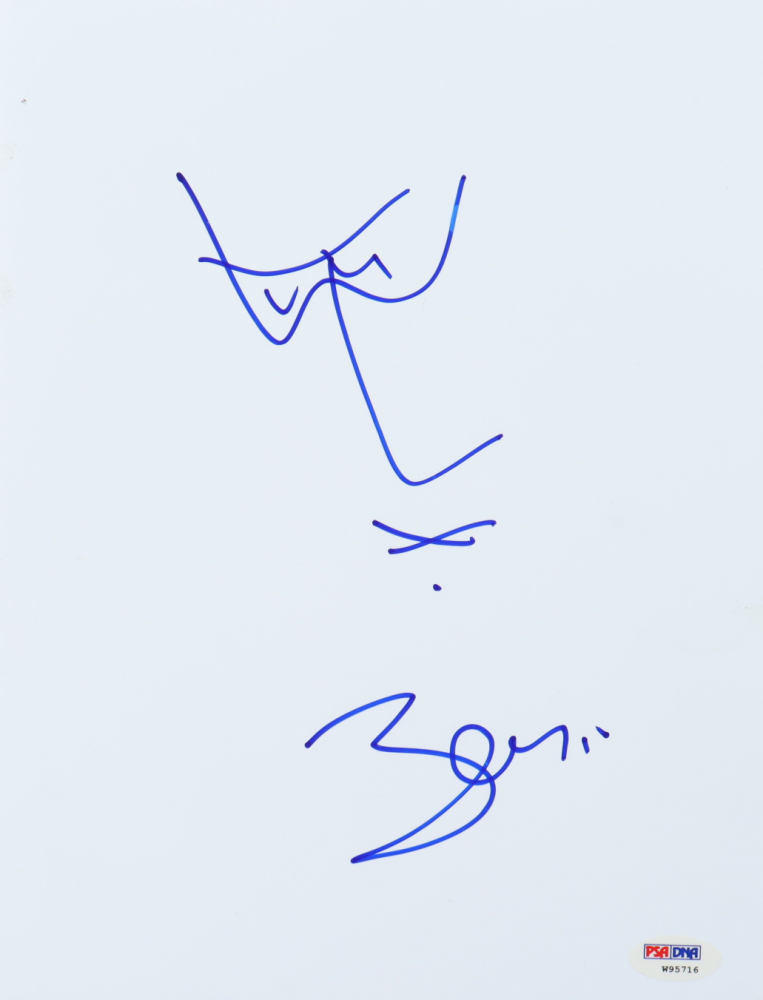 Bono Signed 8.5x11 Hand-Drawn Self Portrait (PSA) | Pristine Auction