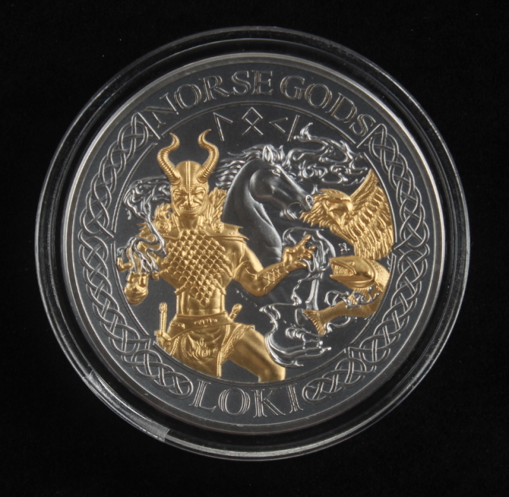2022 Norse Gods Loki 2 Oz Silver - Cook Islands - Antiqued with ...