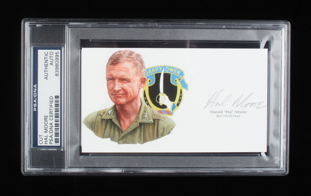 Hal Moore Signed 3x5 Cut (PSA) | Pristine Auction