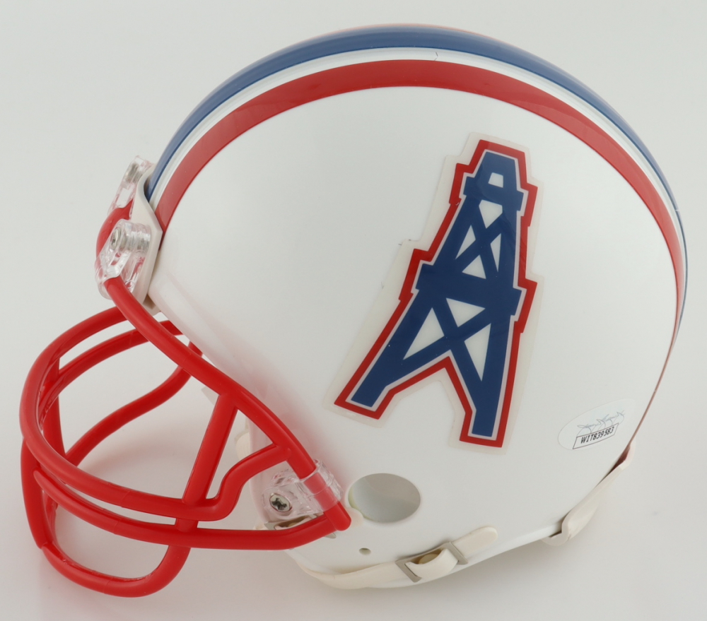 Earl Campbell Signed Oilers Throwback Mini Helmet Inscribed "HOF 91 ...