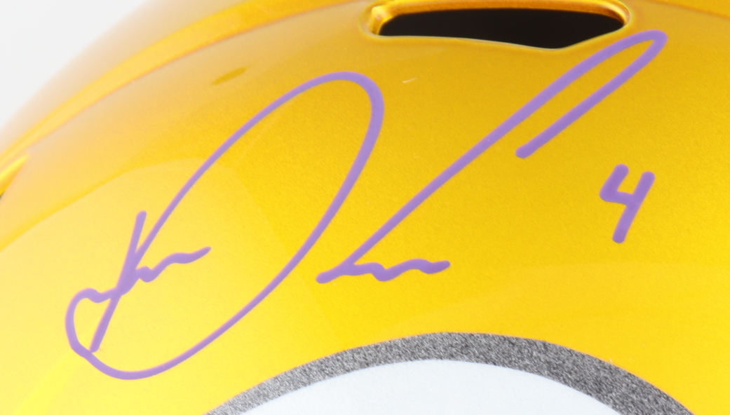 Dalvin Cook Signed Vikings Full-Size Flash Alternate Speed Helmet ...