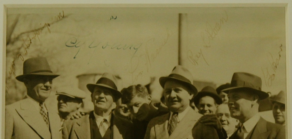 17x21 Custom Framed Photo Signed by (5) with Cy Young, George Barr, Lon ...