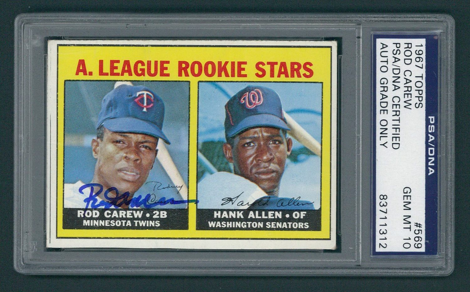 Rod Carew Signed 1967 Topps #569 Rookie Card (PSA 10) | Pristine Auction