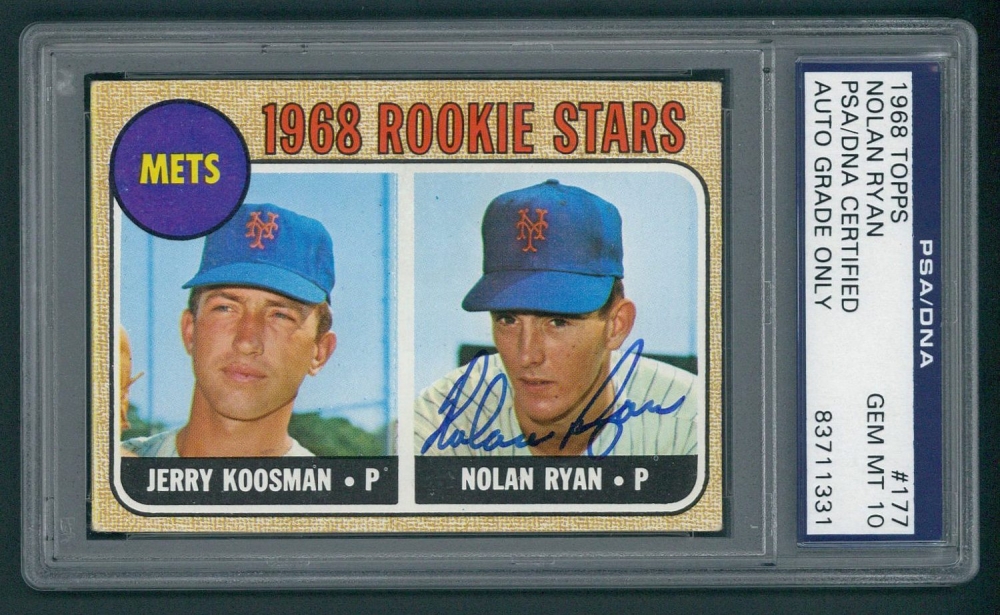 Nolan Ryan Signed 1968 Topps #177 Rookie Card (PSA 10) | Pristine Auction