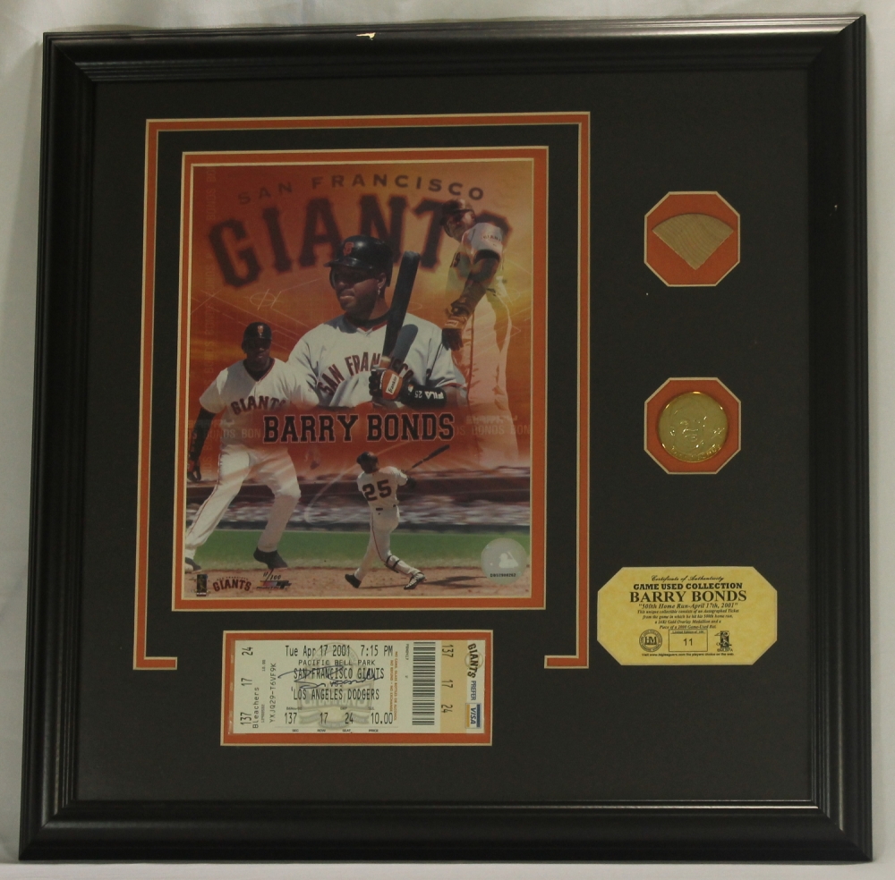 Barry Bonds Signed Giants "500th Home Run" 18x18 Custom Framed Display ...