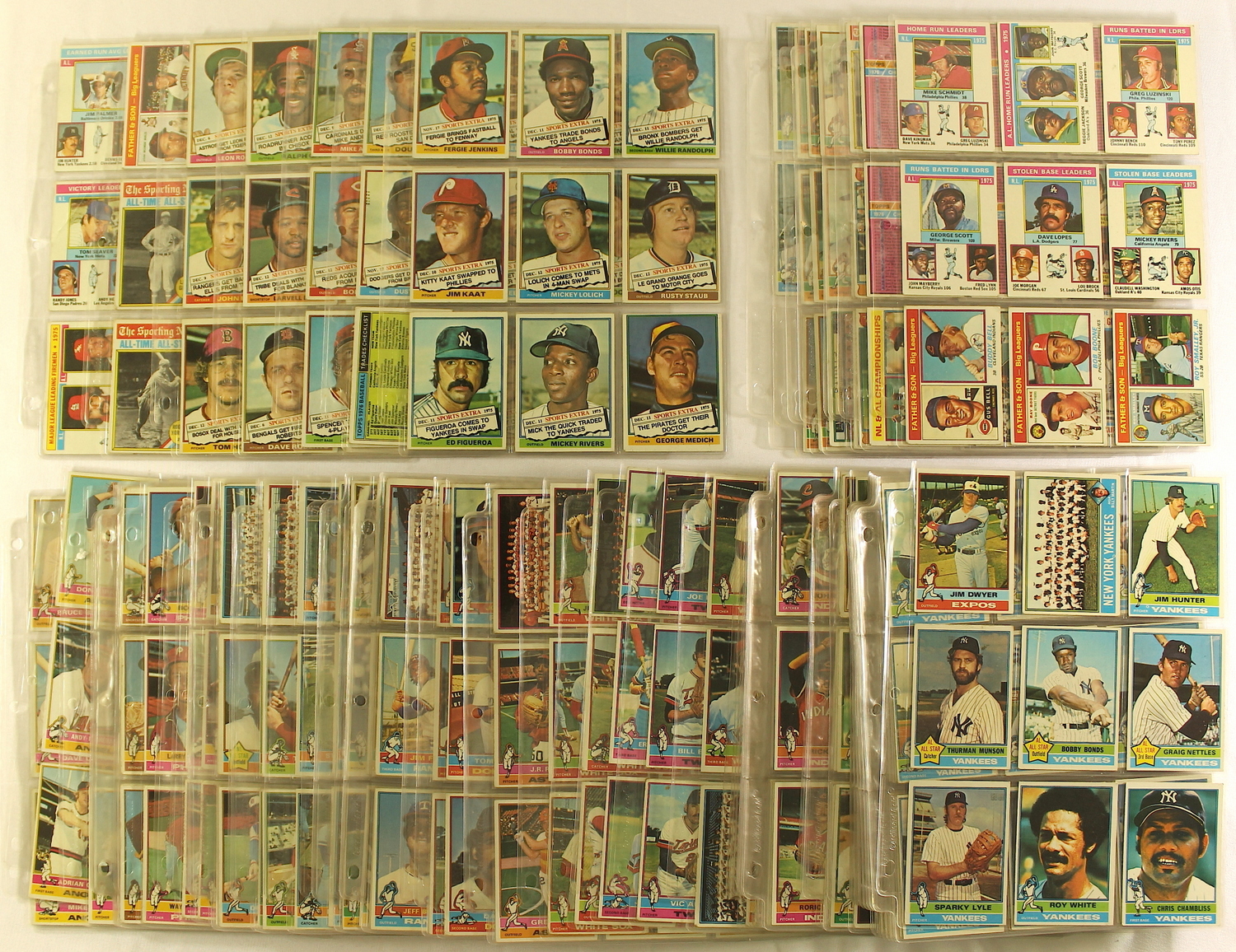 Set of (660) 1976 Topps Baseball Cards with Set of (44) 1976 Topps ...