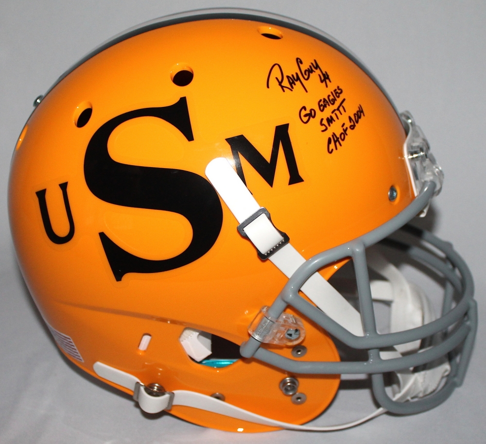 Ray Guy Signed Southern Miss Full-Size Throwback Helmet Inscribed "CHOF ...