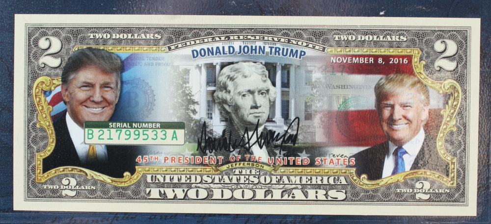 Donald Trump Genuine Legal Tender U.S. $2 Two Dollar Bill Commemorative ...