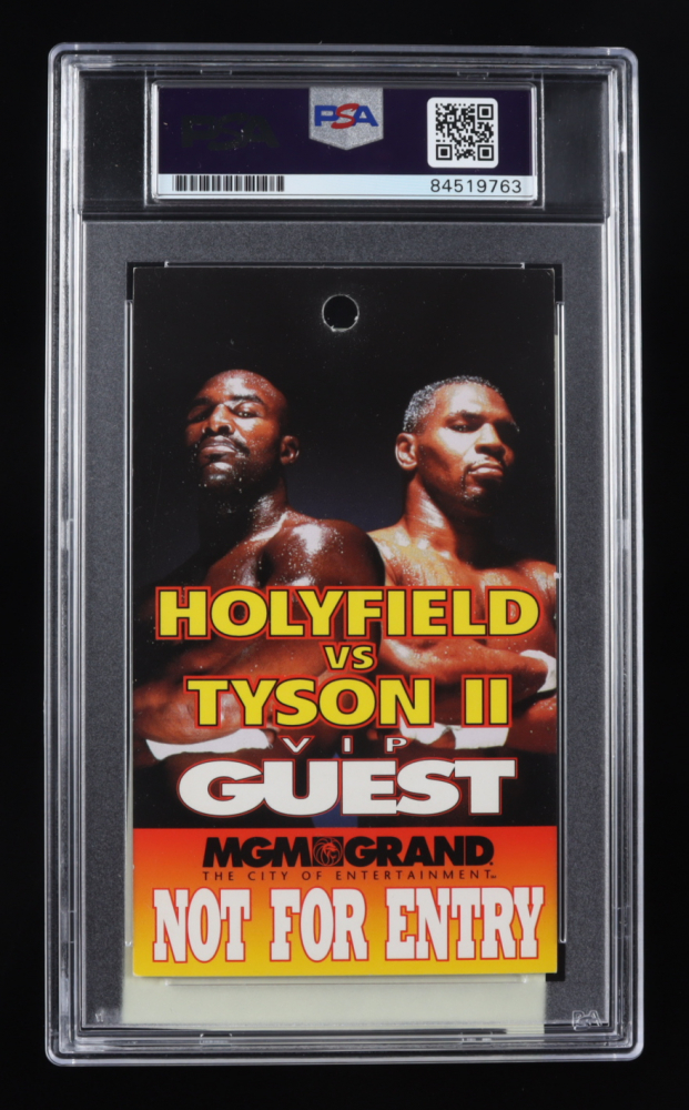 Mike Tyson Signed MGM Grand Fight Tyson vs Holyfield Guest Pass (PSA ...