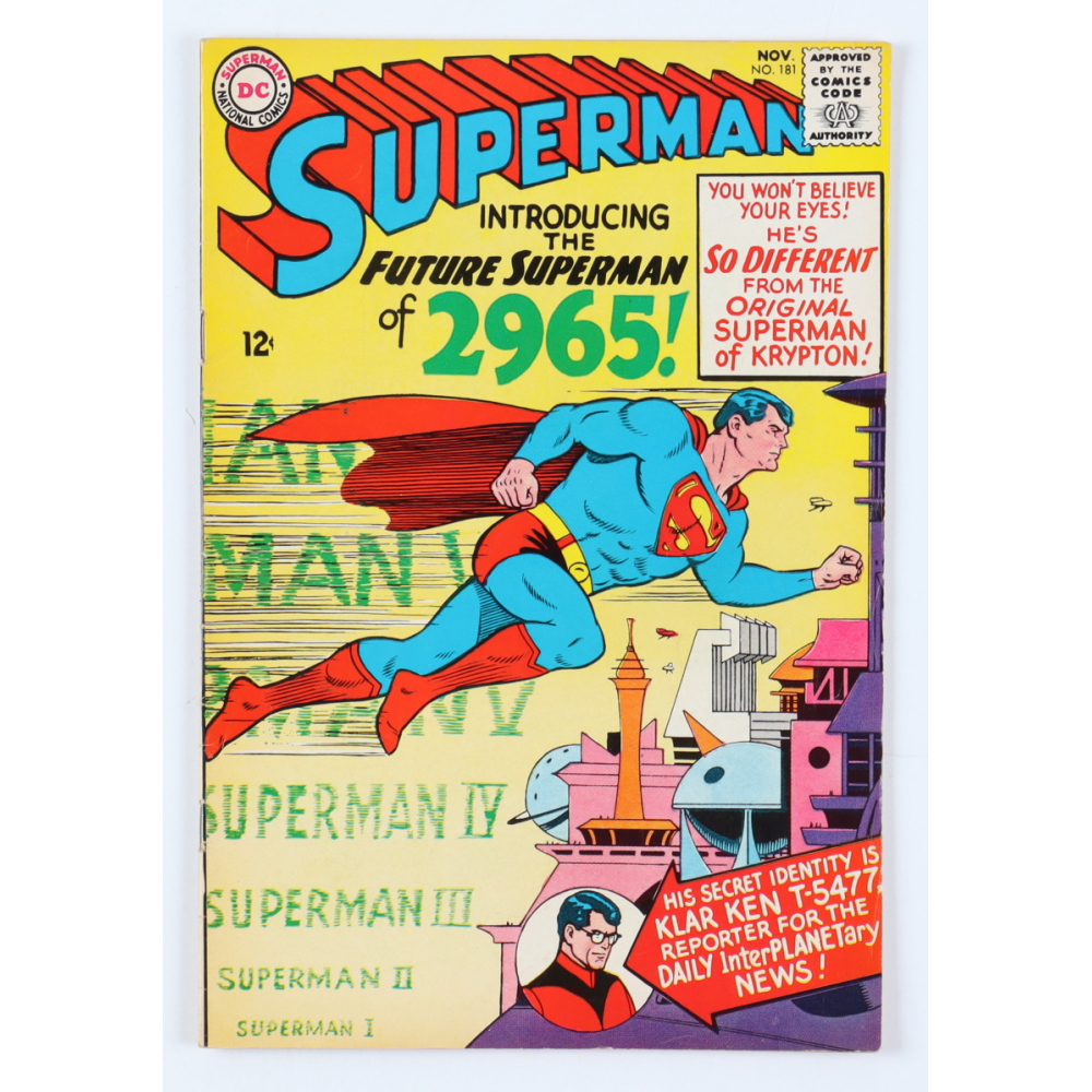 1965 "Superman" Issue #181 DC Comic Book | Pristine Auction