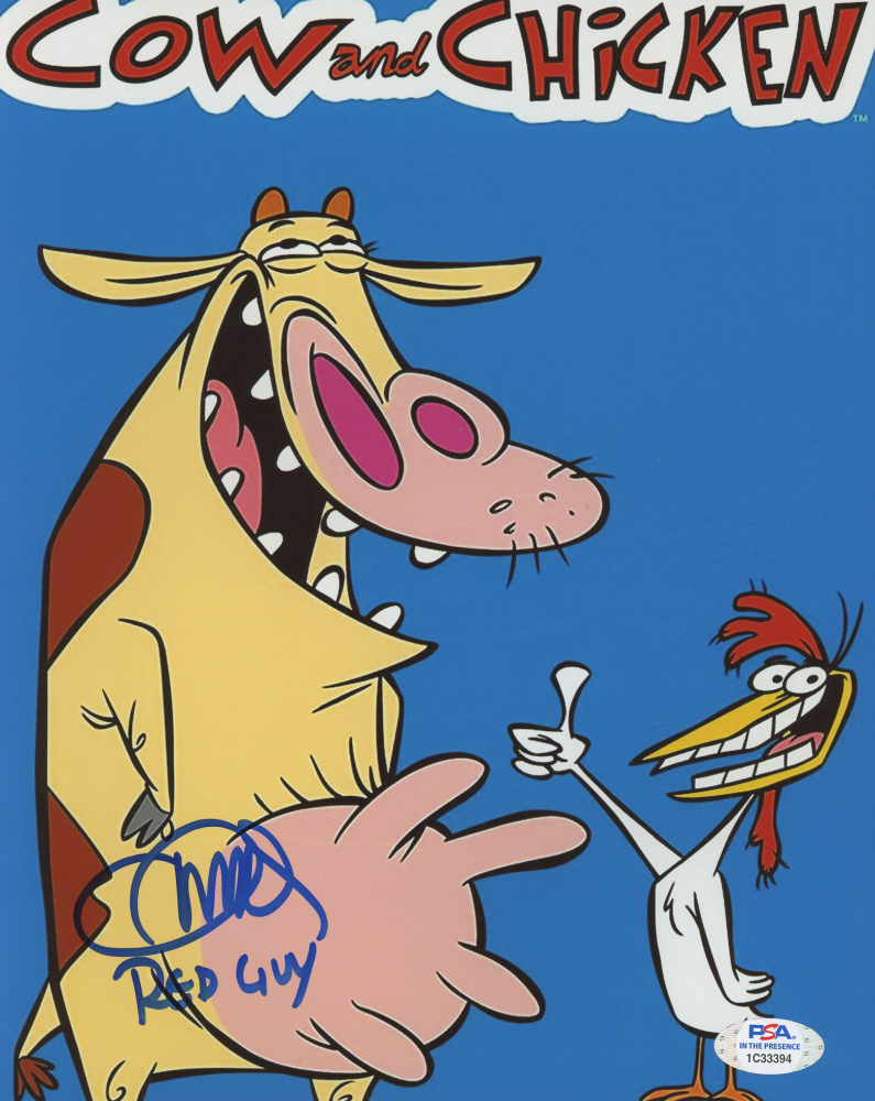 Charlie Adler Signed "Cow and Chicken" 8x10 Photo Inscribed "Red Guy ...
