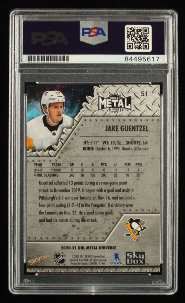 Jake Guentzel Signed 2020-21 Metal Universe #51 (PSA) | Pristine Auction
