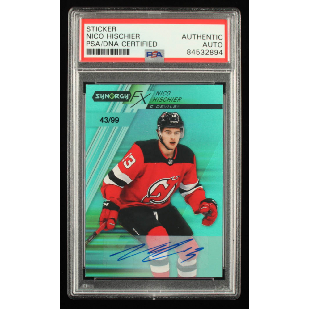 Nico Hischier 2020-21 Synergy Synergy FX Green #FX34 Autograph #43/99 ...