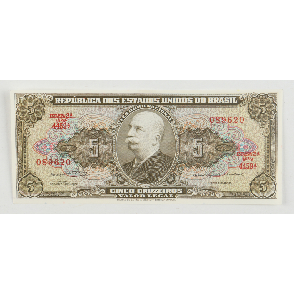 1962-64 Five Cruzeiros Brazilian Note | Pristine Auction