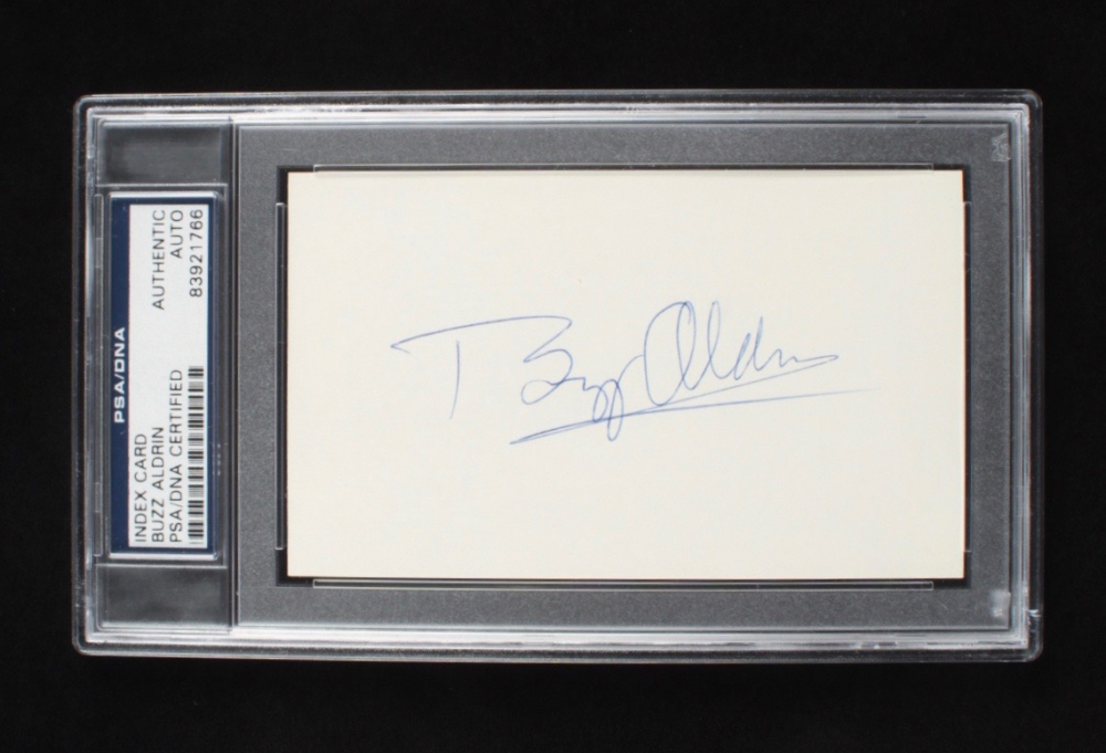 Buzz Aldrin Signed 3x5 Cut (PSA) | Pristine Auction