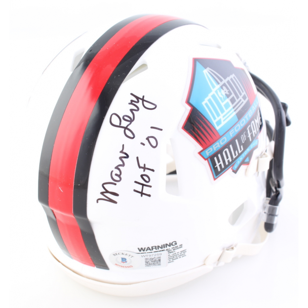 Marv Levy Signed Hall of Fame Logo Mini Helmet Inscribed "HOF 01 ...