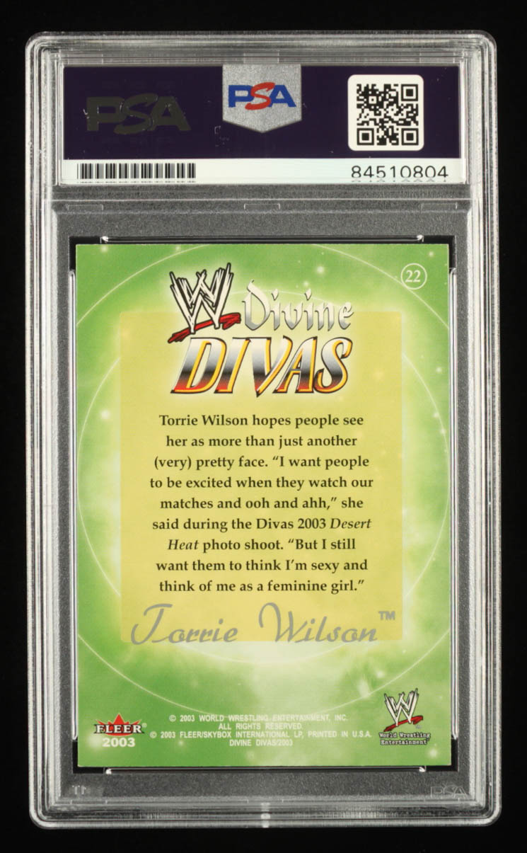 Torrie Wilson Signed 2003 Fleer WWE Divine Divas #22 Inscribed "10/2/4 ...