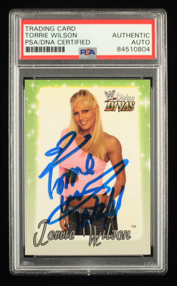 Torrie Wilson Signed 2003 Fleer WWE Divine Divas #22 Inscribed "10/2/4 ...