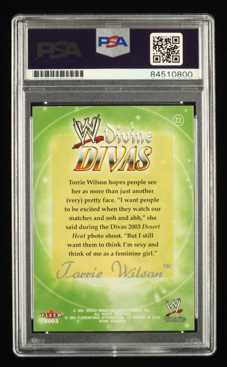 Torrie Wilson Signed 2003 Fleer WWE Divine Divas #22 Inscribed "10/2/4 ...