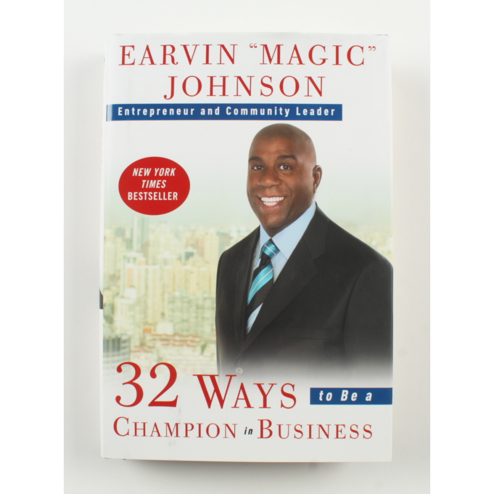 Magic Johnson Signed "32 Ways To Be A Champion In Business" Harcover ...