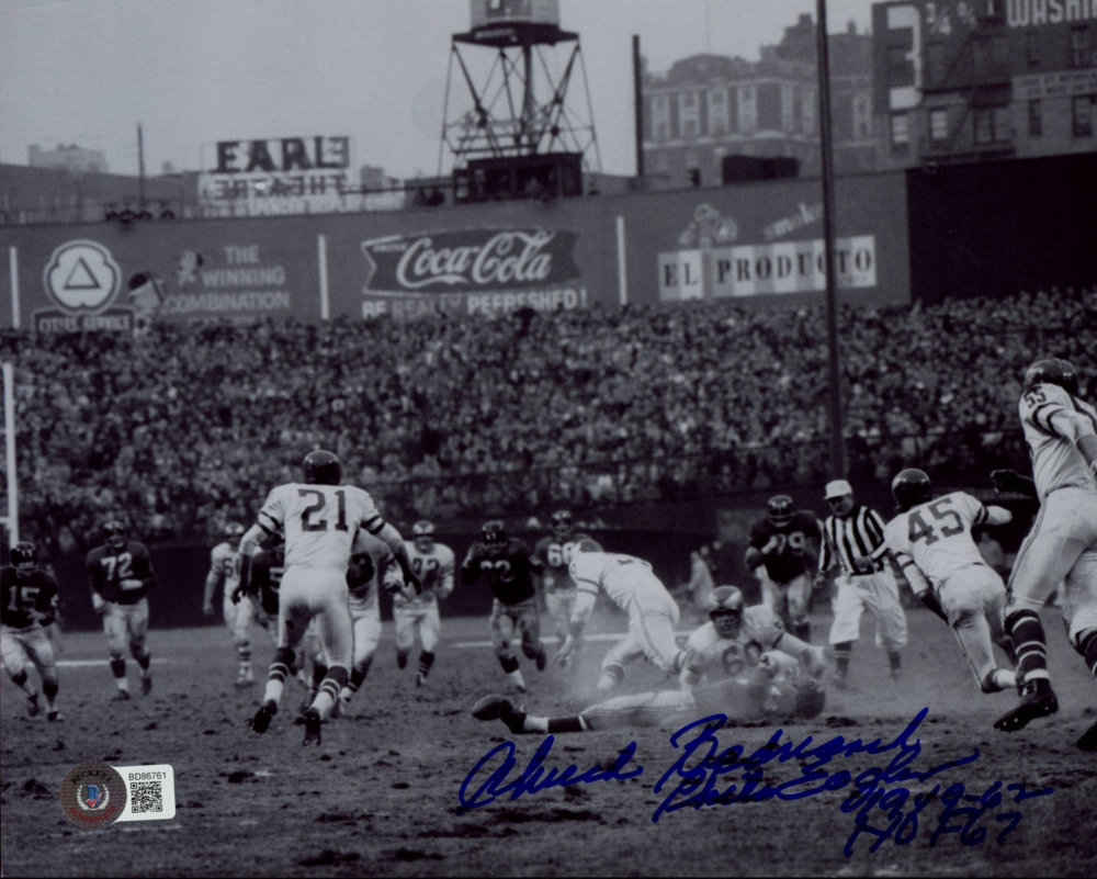 Chuck Bednarik Signed Eagles 8x10 Photo with Multiple Inscriptions ...