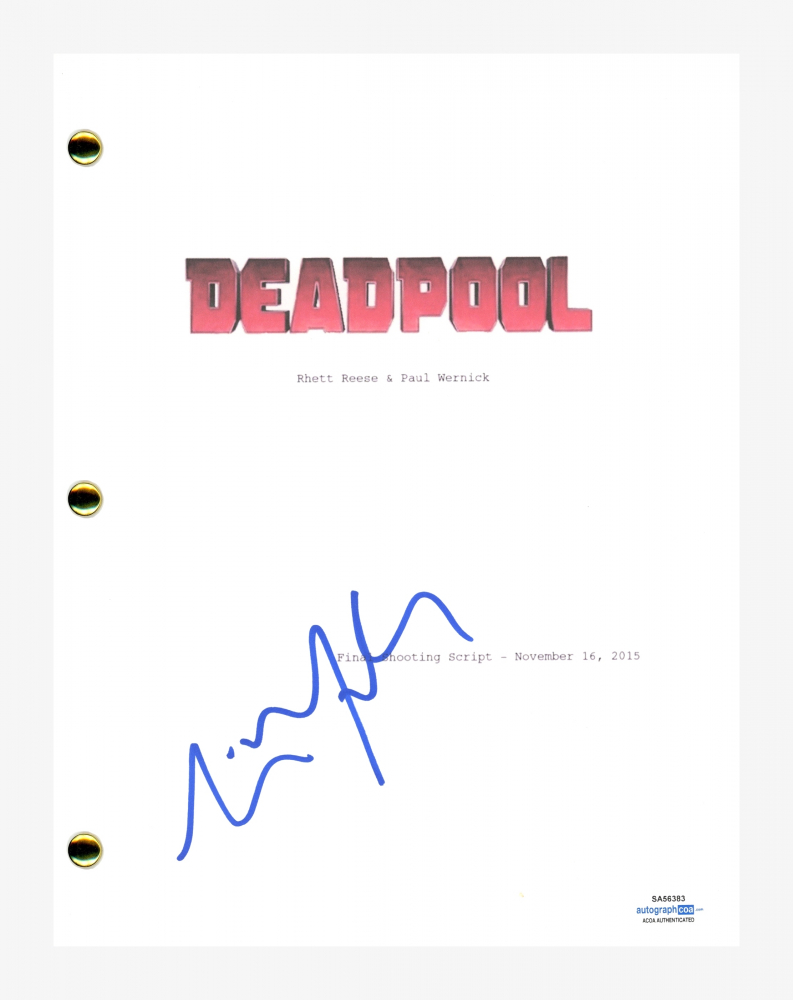 Tim Miller Signed "Deadpool" Movie Script (AutographCOA) | Pristine Auction