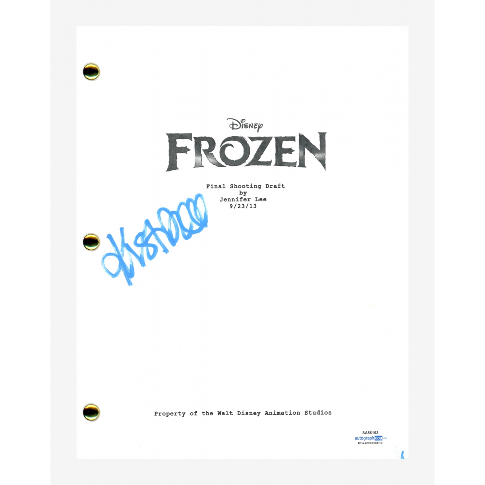 Kristen Bell Signed "Frozen" Movie Script (AutographCOA) | Pristine Auction