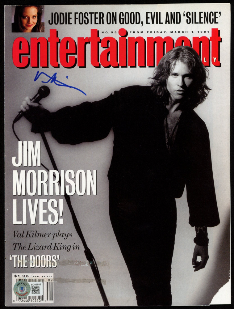 Val Kilmer Signed 1990 "Entertainment" Magazine (Beckett) | Pristine ...