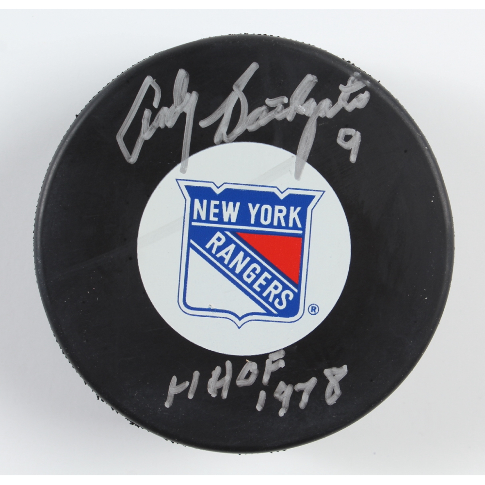 Andy Bathgate Signed Rangers Logo Puck Inscribed "HHOF 1978" (Steiner ...