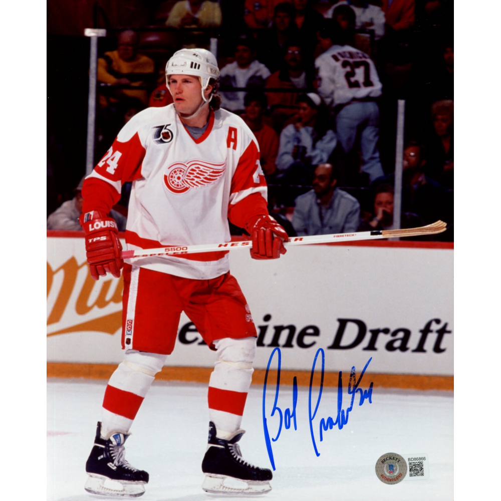 Bob Probert Signed Red Wings 8x10 Photo (Beckett) | Pristine Auction