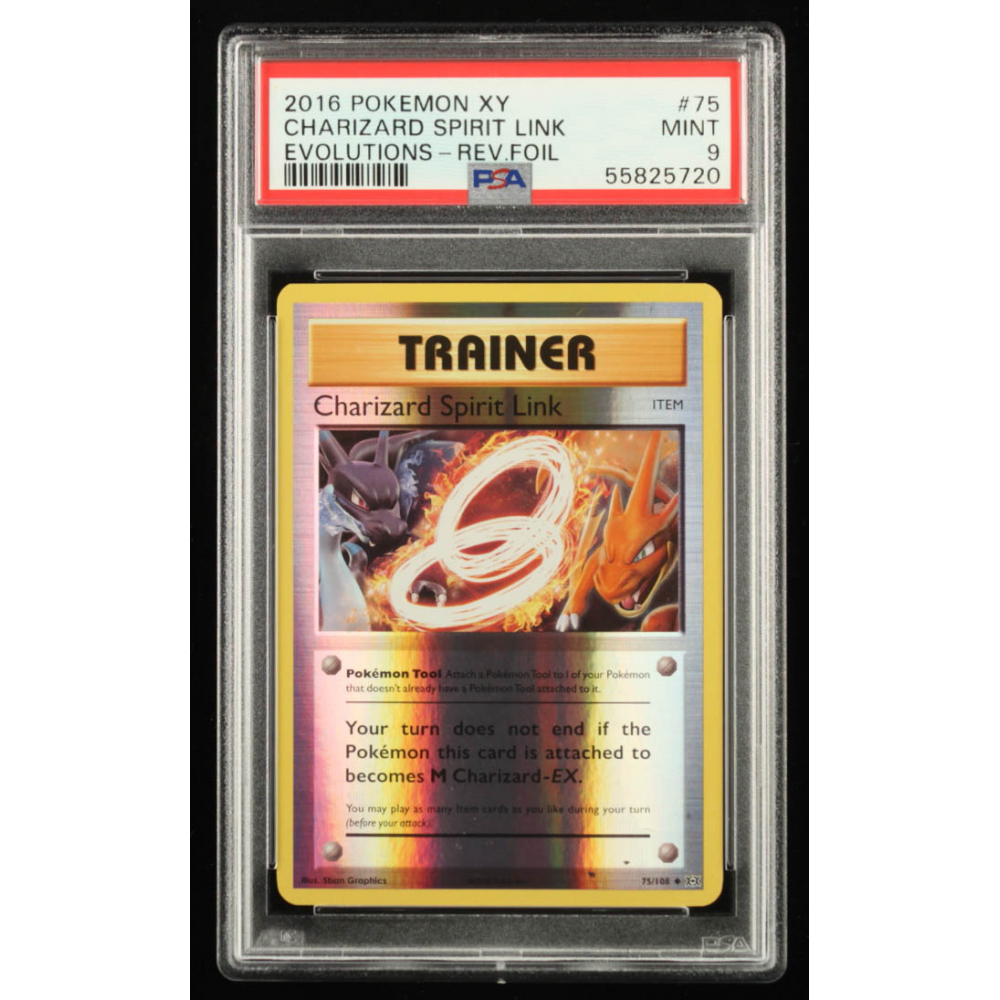 Charizard Spirit Link 2016 Pokemon Evolutions Reverse Foil #75 (PSA 9 ...