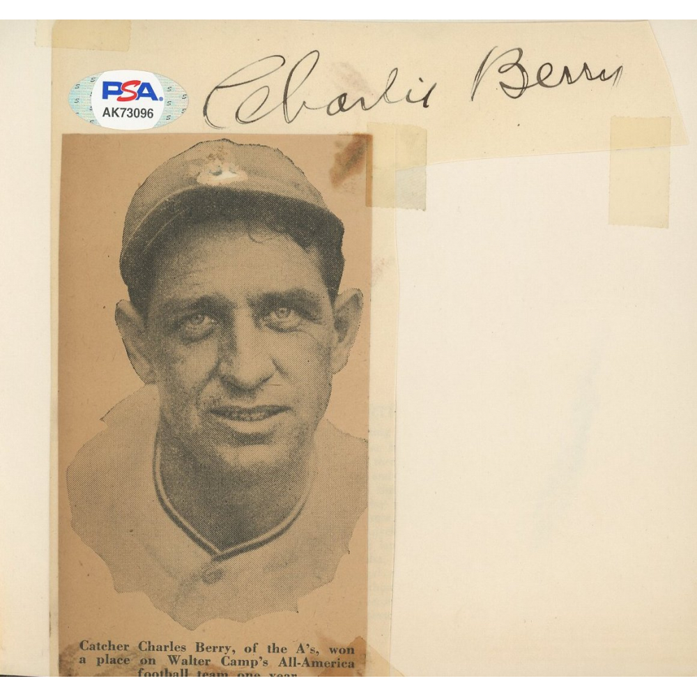 Charlie Berry Signed Newspaper Cut Photo (PSA) | Pristine Auction