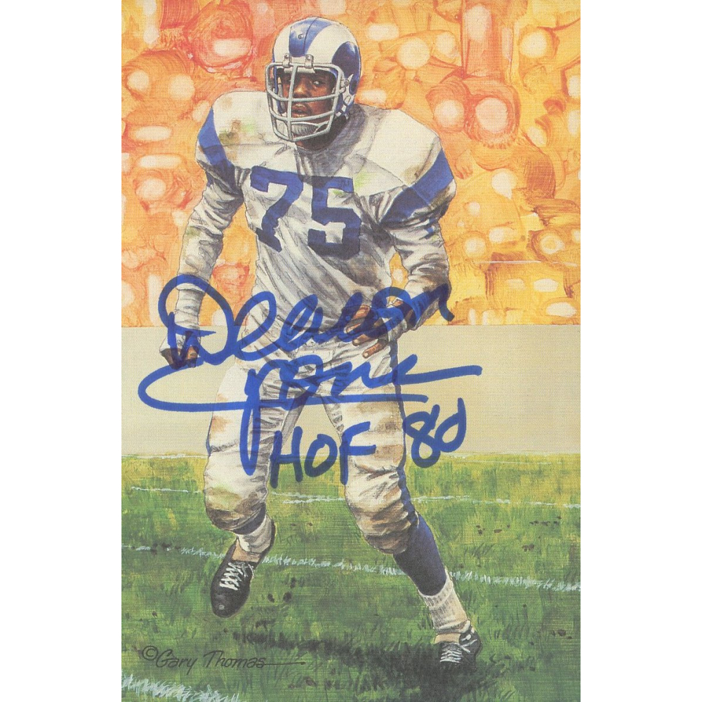 Deacon Jones Signed Rams LE Hall of Fame 4x6 Postcard Inscribed "HOF 80 ...